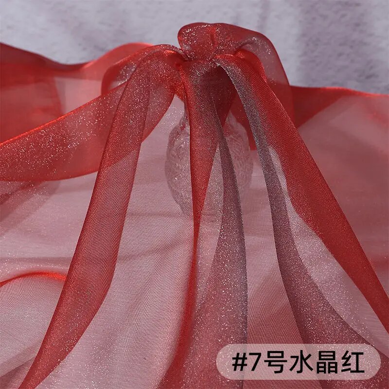 Блестящая органза ткань 100*140 см 7