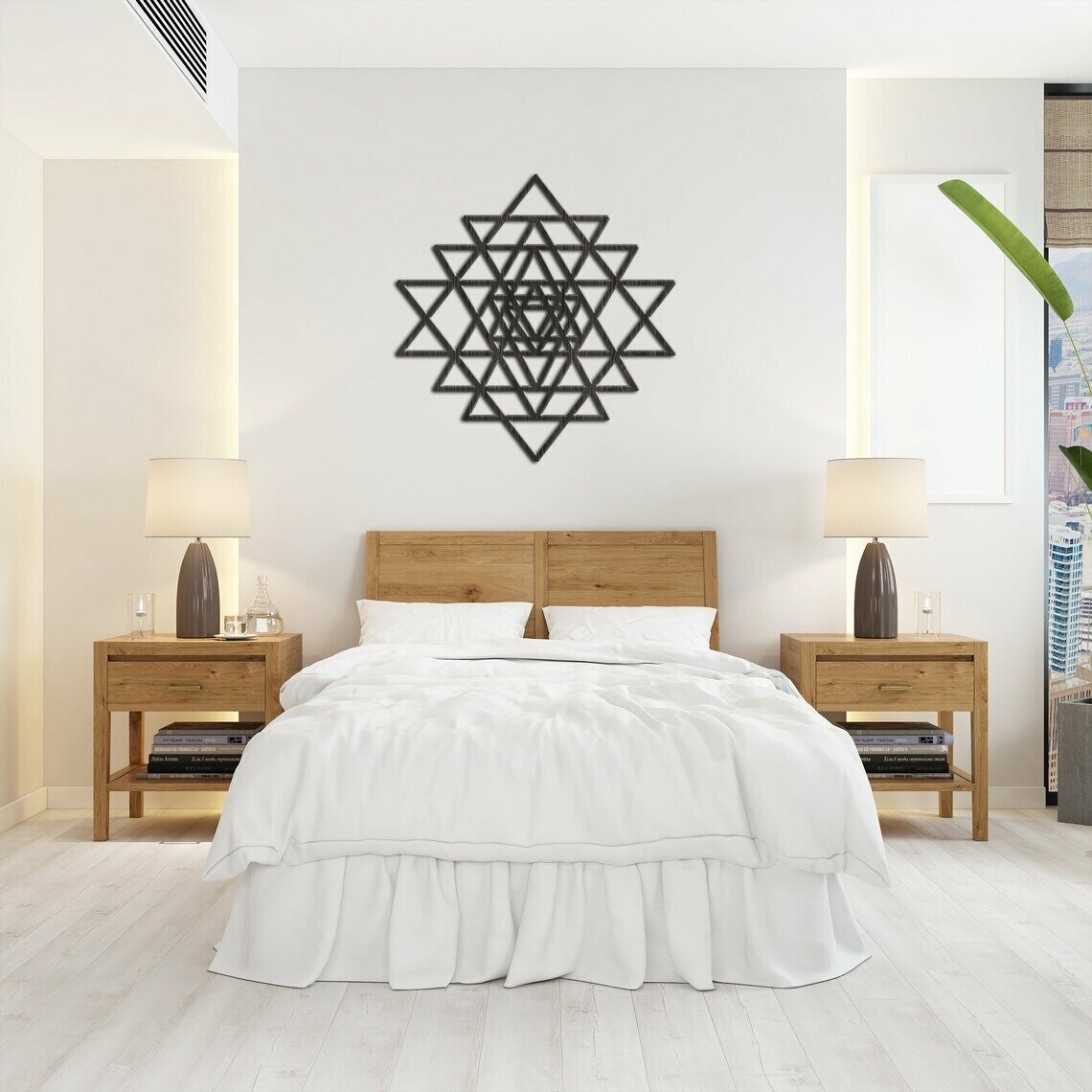 Панно/декор из дерева на стену Шри Янтра