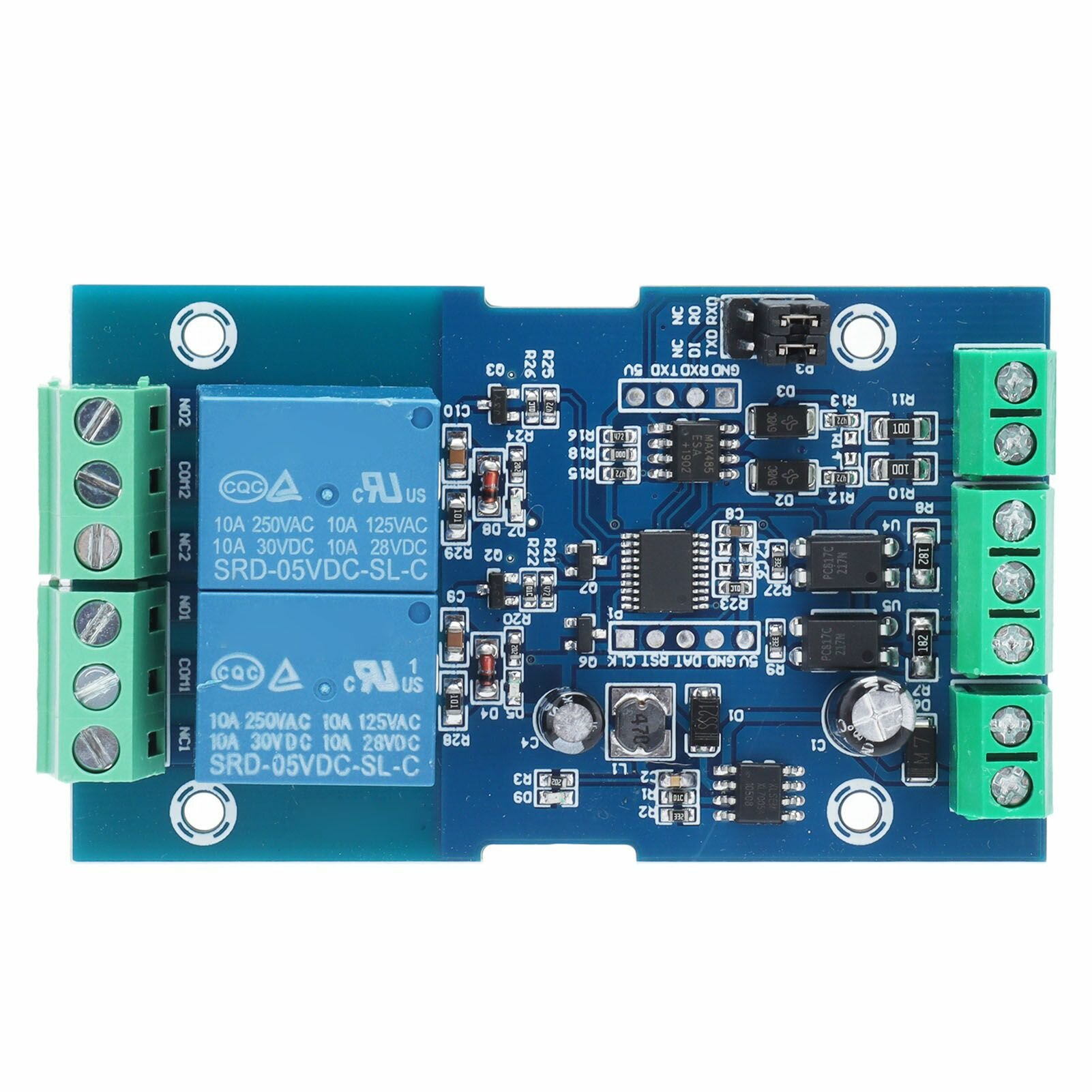 Релейный модуль 7 24 В постоянного тока RS485/TTL Вход-Выход с защитой от обратного подключения Два релейных модуля