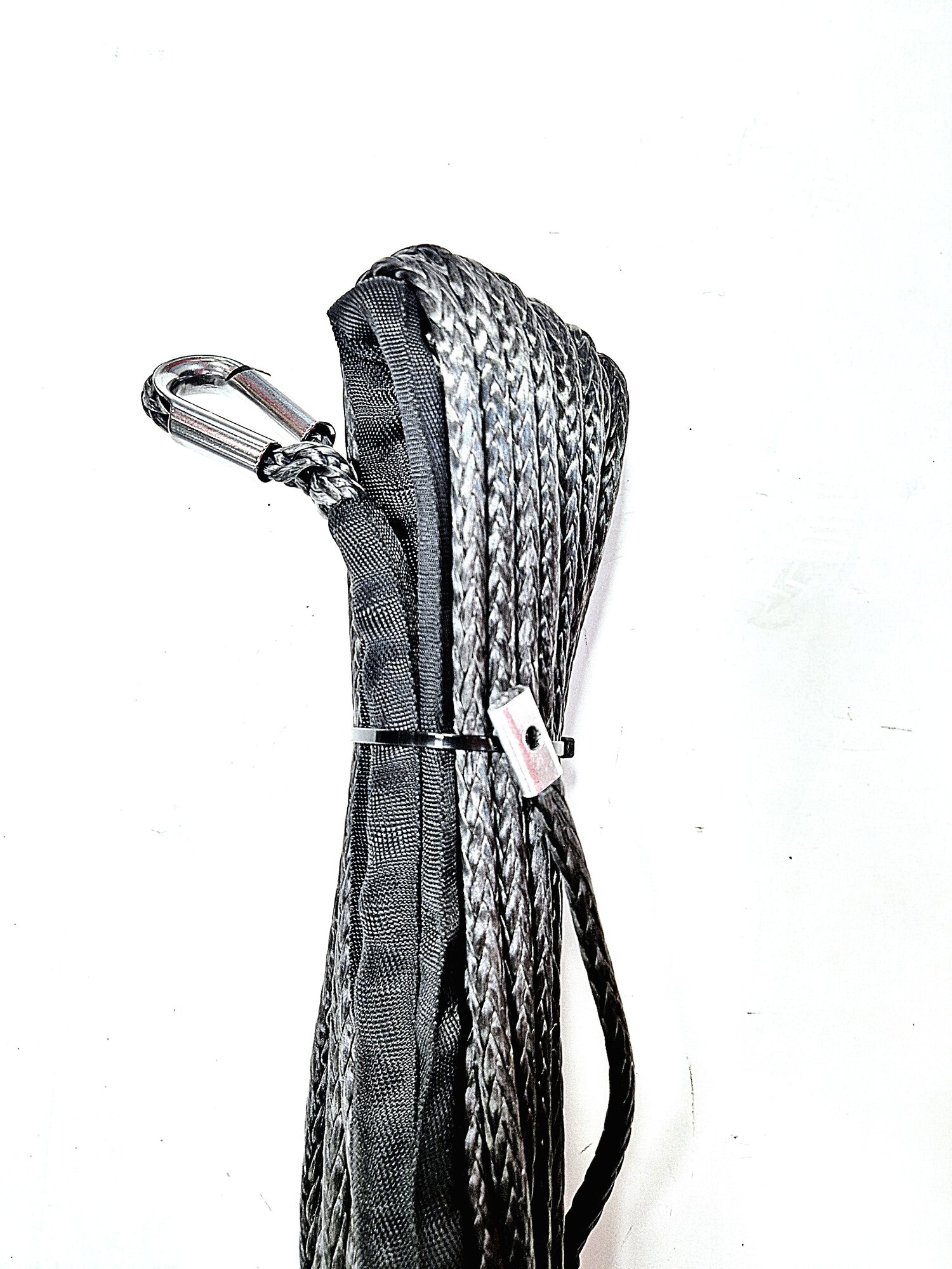 Трос, для лебедок, синтетический, кевларовый, 8 мм, 28 метров, серый