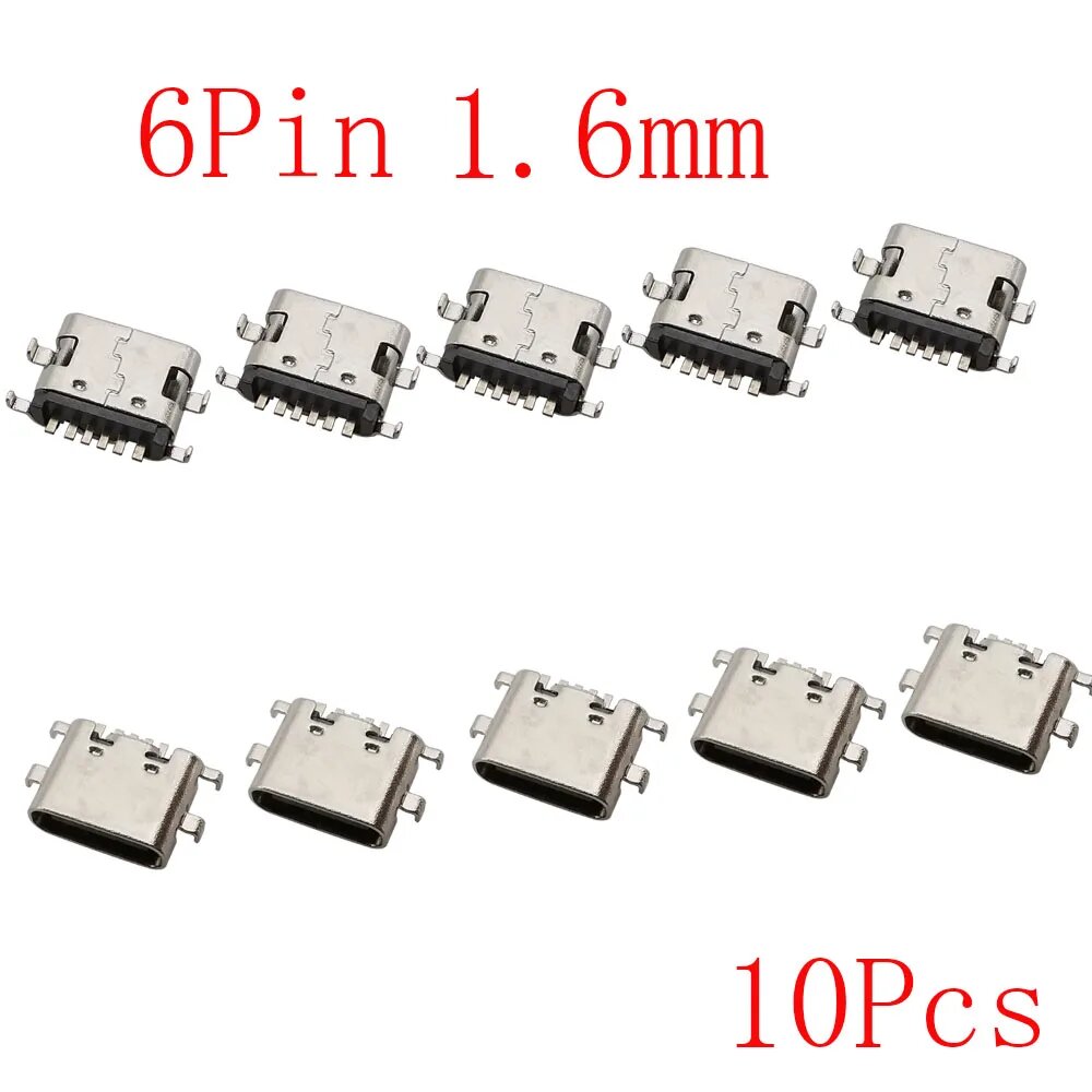 USB-разъем Type-C женский 2/6/16/24 контакта E 6Pin 1.6mm