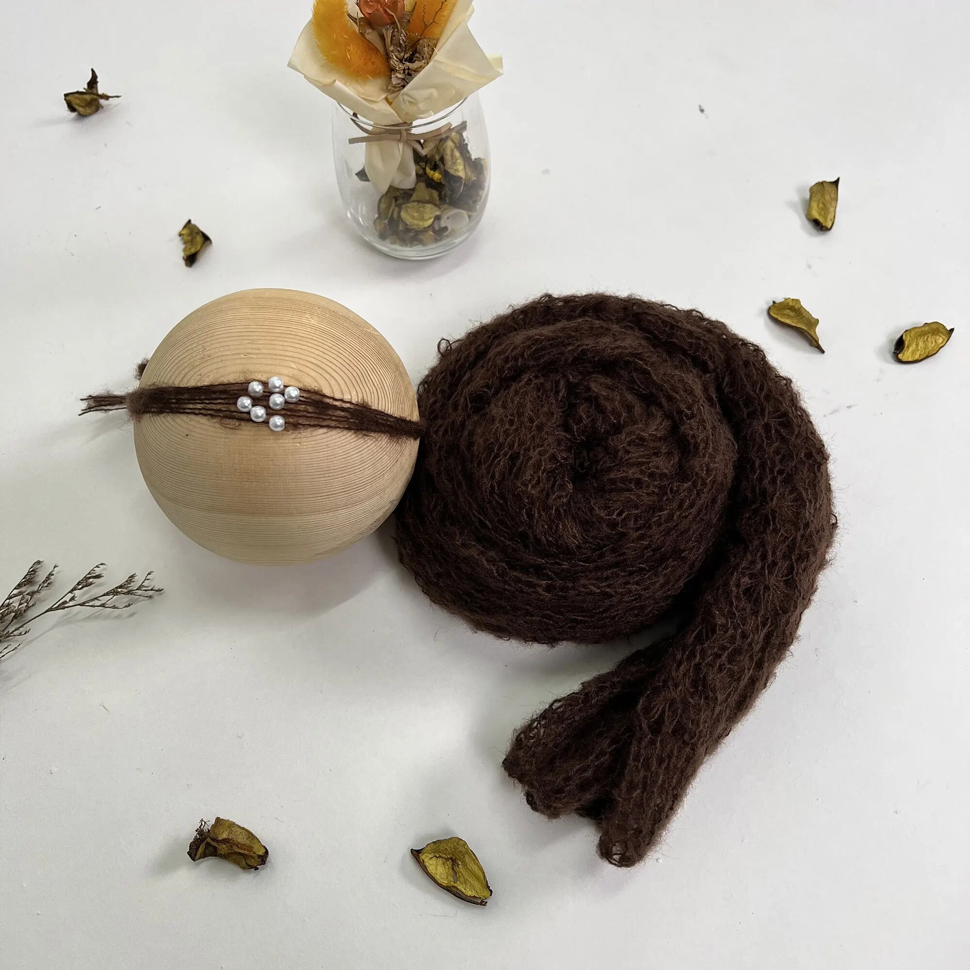 Набор для фотосессии новорожденных Don&Judy, мохер Reddish-brown Set