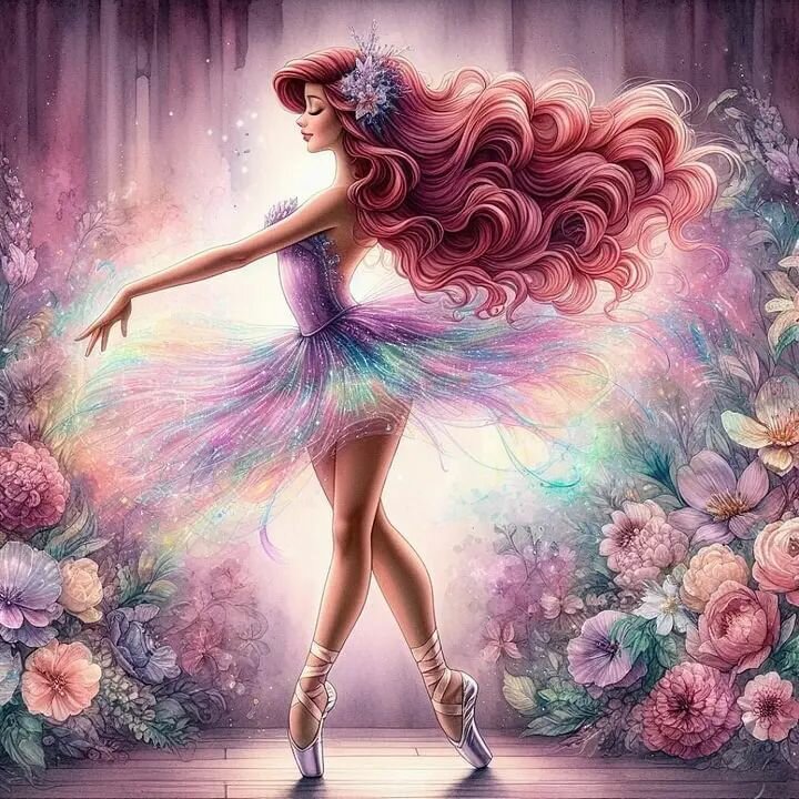 Алмазная картина "Принцесса-балерина" алмазная огранка 40х50 см,40x50cm, белый