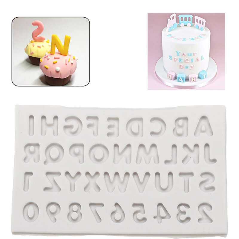 Конфиденциальная форма для печенья, инструменты для торта, алфавит, цифры, милая детская силиконовая форма для украшения кекса