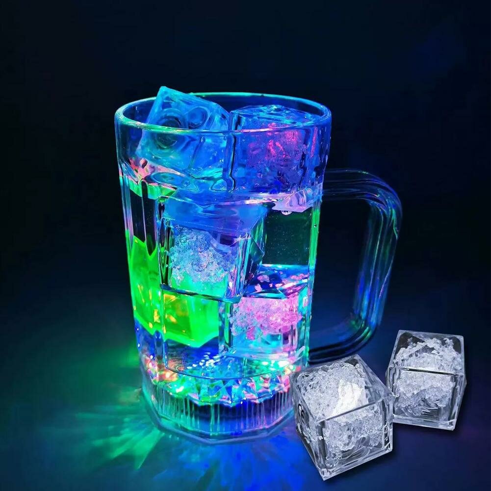 12/24PCS Кубики светящиеся для ванны для игры диодные/Украшение атмосферы светящиеся кубики льда игрушки