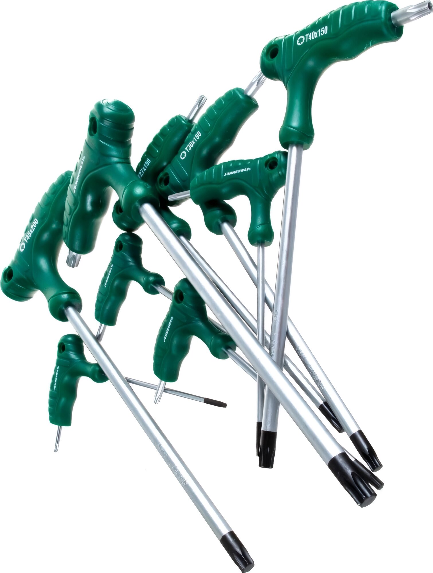 Комплект угловых ключей Torx двусторонних с центрированным штифтом Т10-Т50, S2 материал, 9 предметов Jonnesway H10MT09S