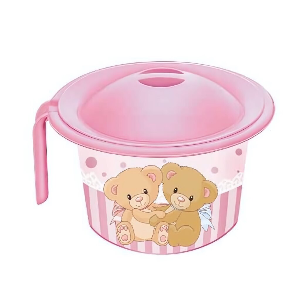 Горшок детский "Кроха" с крышкой, розовый, для удобства и декора