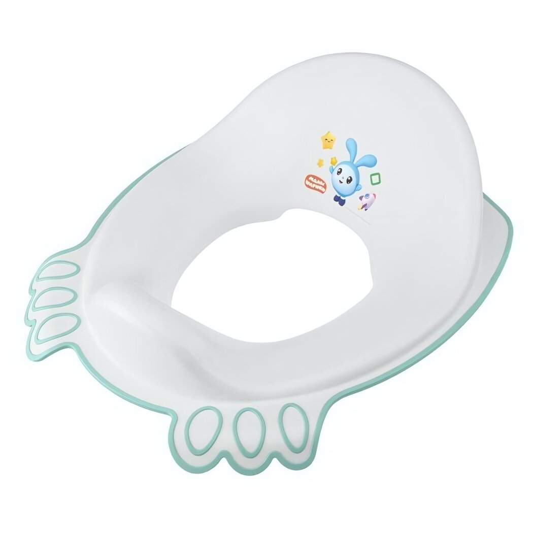 Накладка на унитаз детская 'Малышарики', нескользящая, полипропилен, зеленый/белый