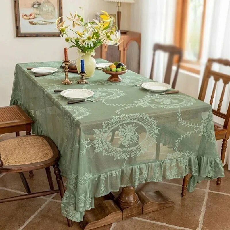 Скатерть Перкаль 150x300см, Скатерть из зеленого кружева, Кухонные принадлежности