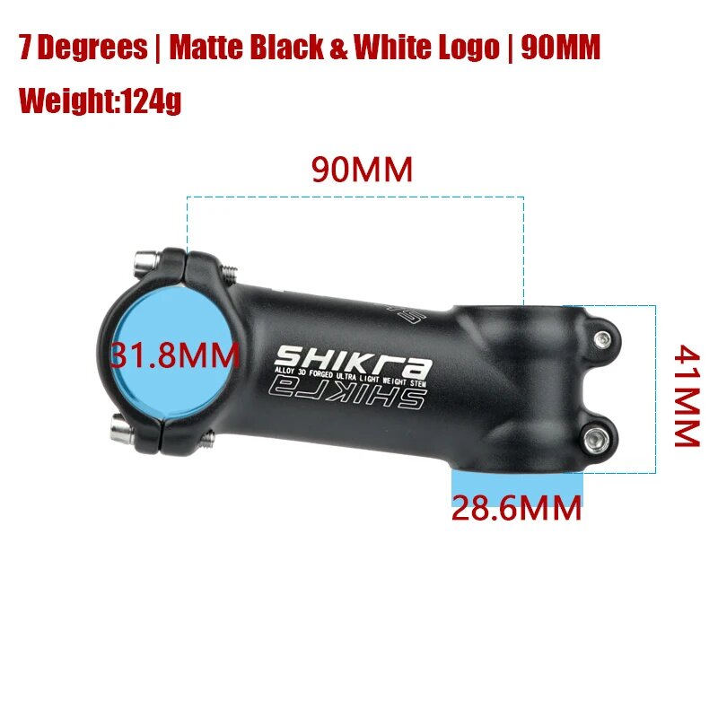 SHIKRA Вынос руля для велосипеда 7° 31.8 мм Черный, 7D black 90mm