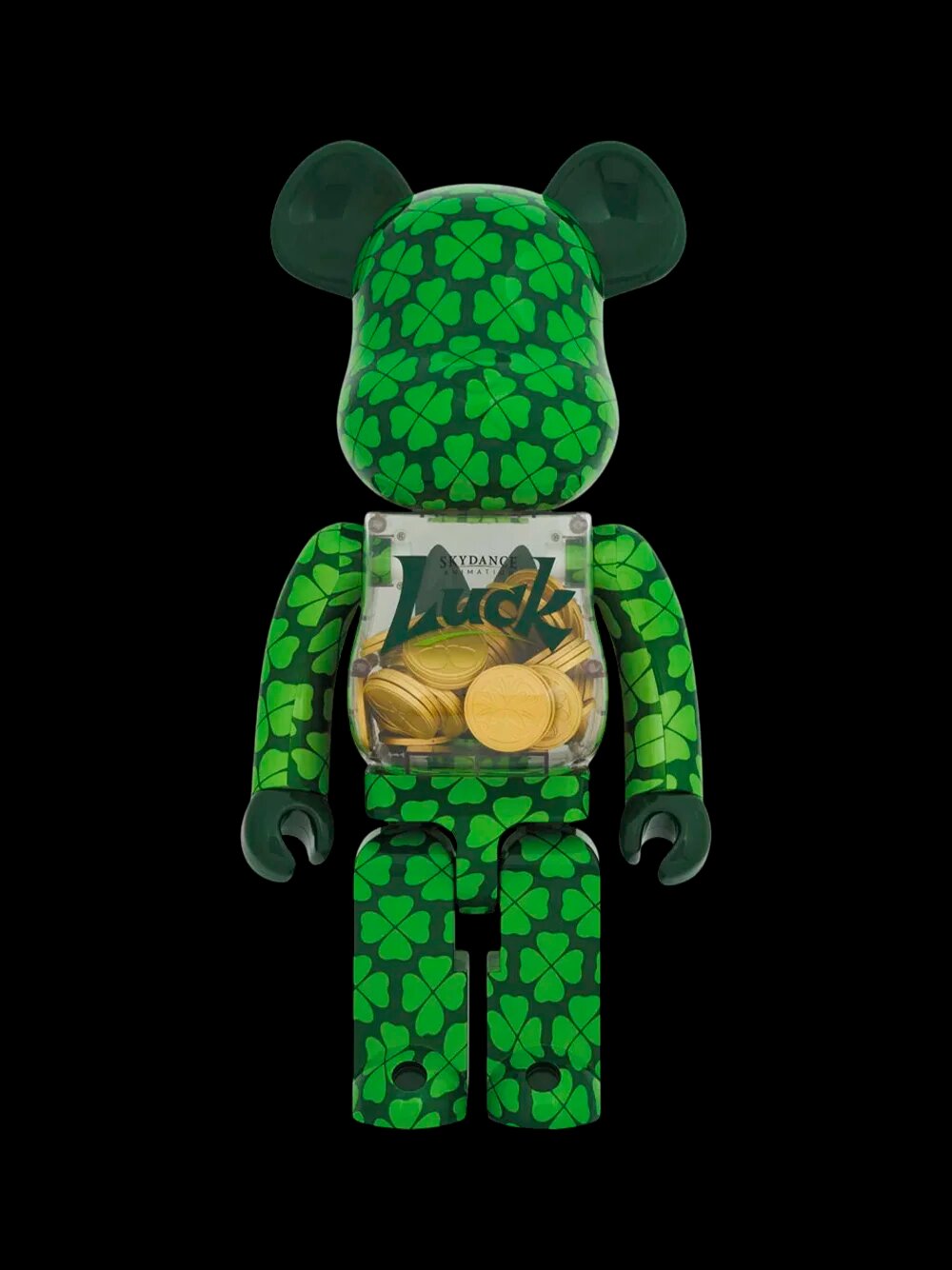 Коллекционная оригинальная фигура Bearbrick x Skydance Animation's Luck 1000% / 70 см высота / ABS пластик / Medicom Toy
