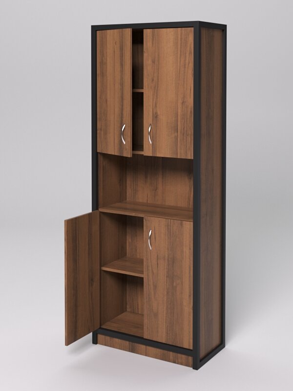 Шкаф офисный с нишей Ш-45 "стронг" в стиле лофт, Орех. Производитель товара - компания Westcom.