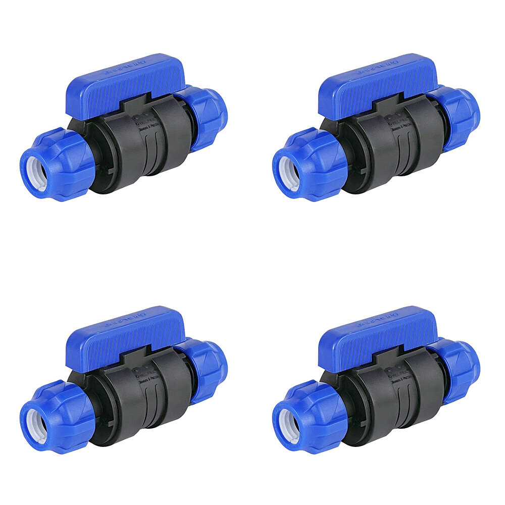 Кран шаровой ПНД компрессионный 25х25 мм (4 шт.)