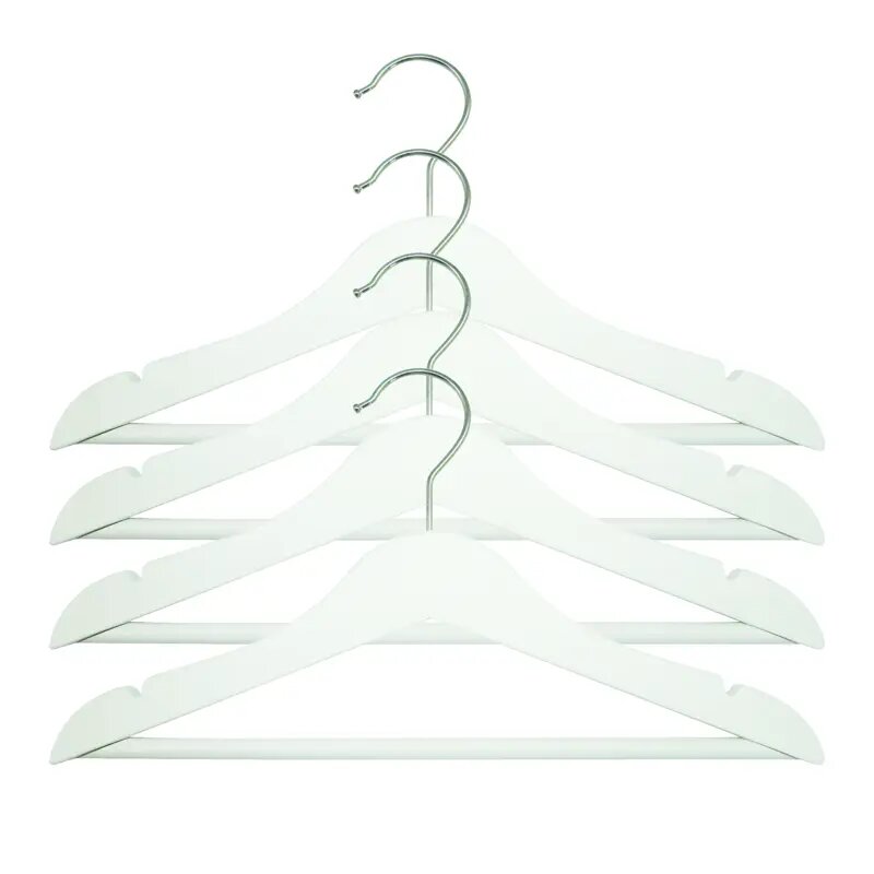 Плечики детские Spaceo 30.5 см дерево/сталь цвет белый 4 шт