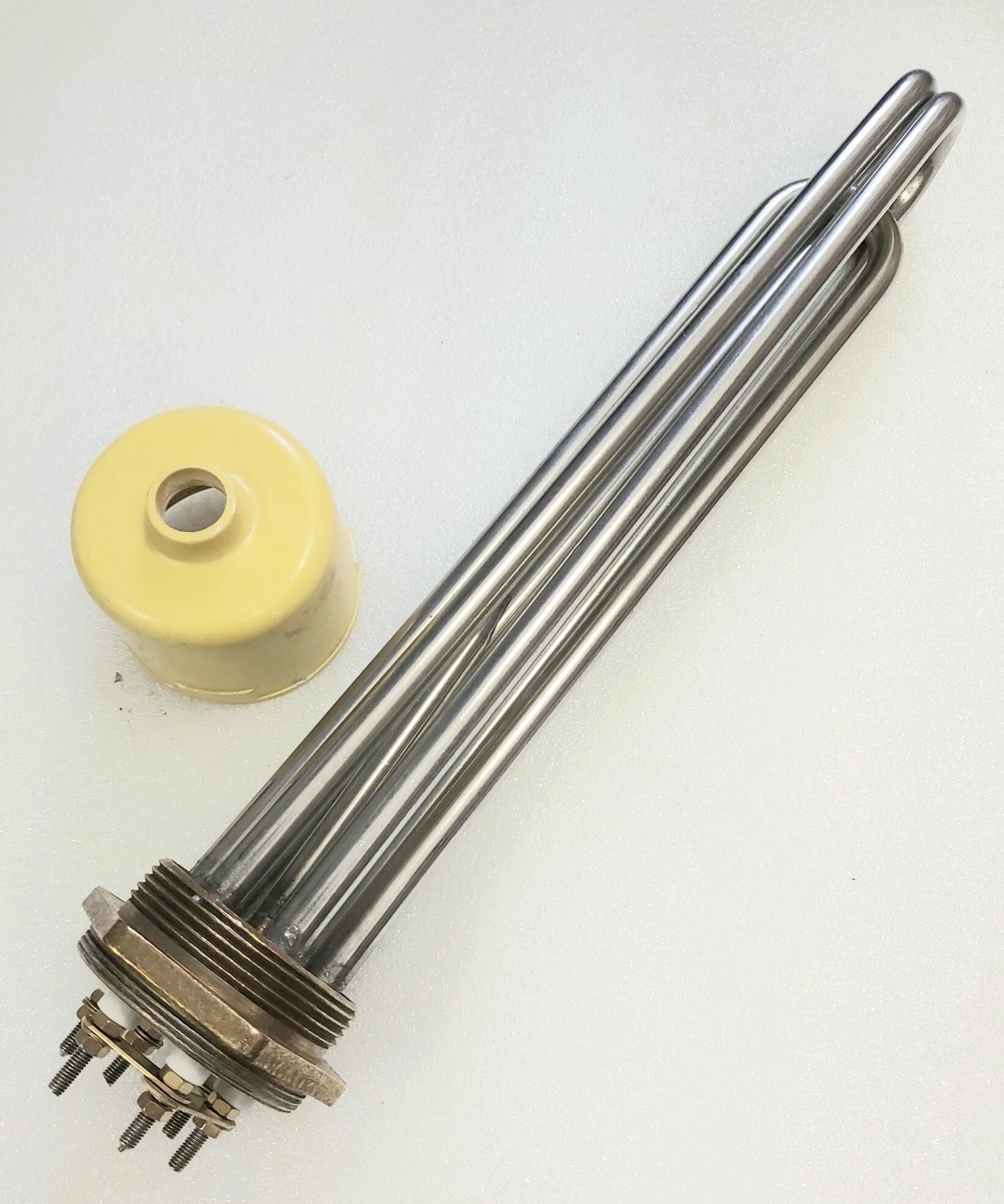 Блок ТЭН электрический котел 9000Вт, резьба G2" (59мм), 220/380В нерж./латунь.