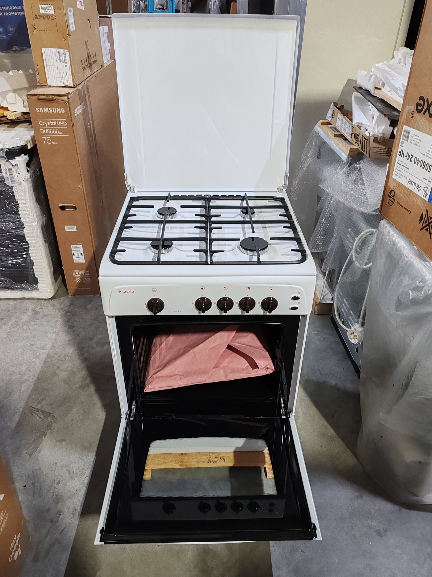 Газовая плита Gefest (60 см) ПГ 1200 С6, белый, чугунные решетки