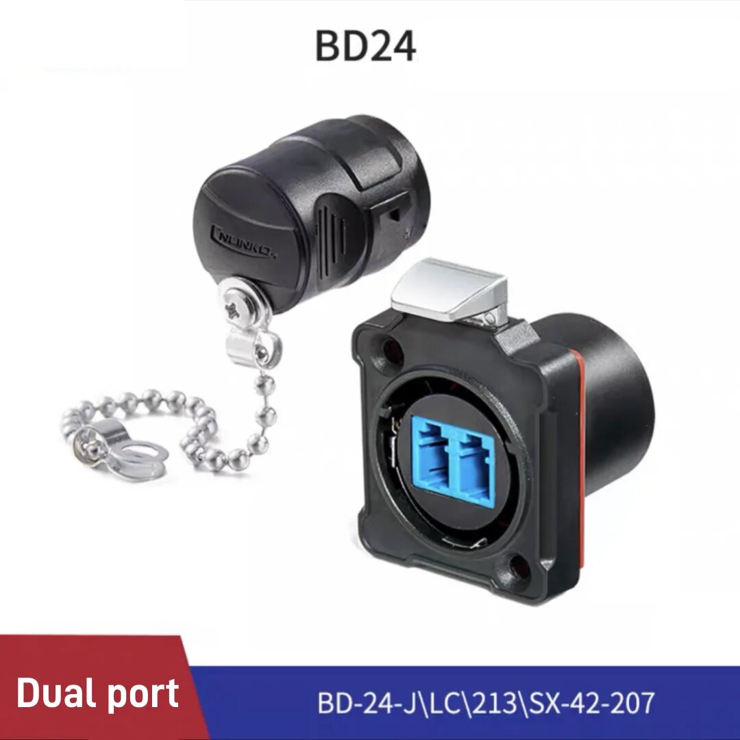 BD24 LC оптоволоконный разъем IP68 водонепроницаемый авиационный разъем оптоволоконный промышленный разъем сетевой кабель для машинной комнаты