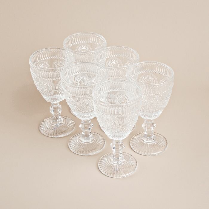 Набор бокалов для вина SL Home Ларго , 300 мл, 9 17 см, стекло, прозрачный