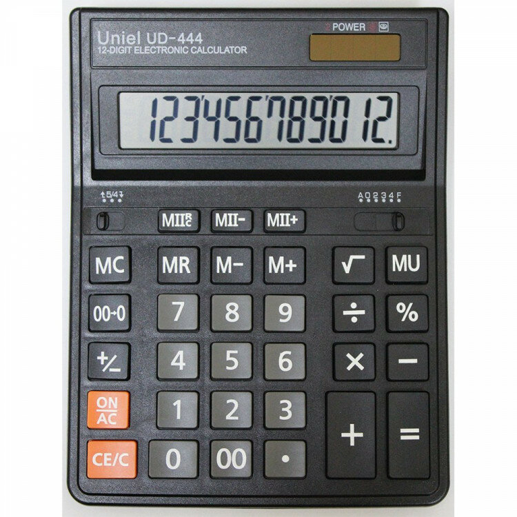 Калькулятор настольный 12 разрядов двойное питание UNIEL 203*158*30,5 (UD-444) (аналог SDC-444S)