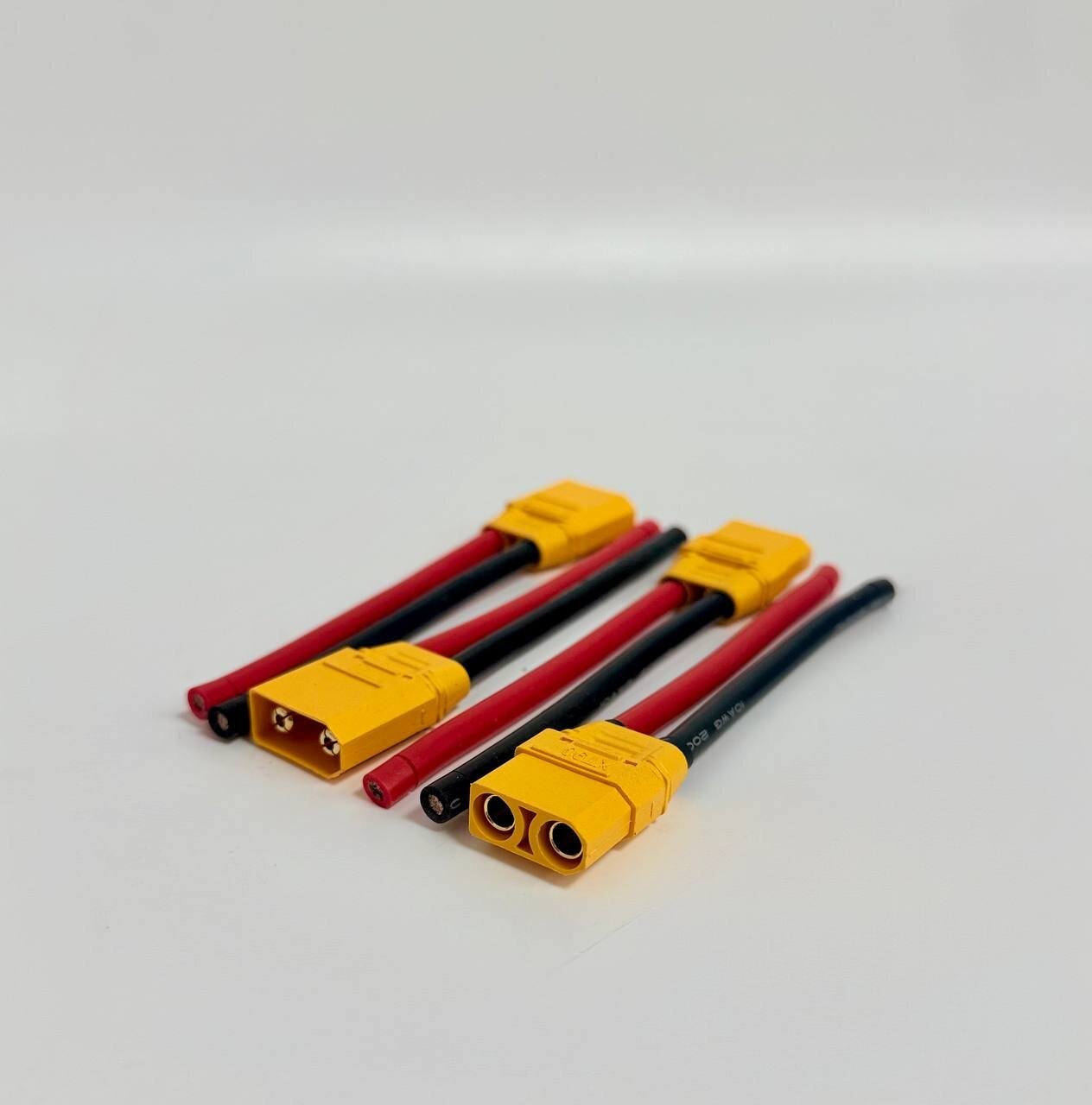 Силовой разъём XT90H M+F (папа+мама) с проводом 10 AWG (10см) - 5 пар