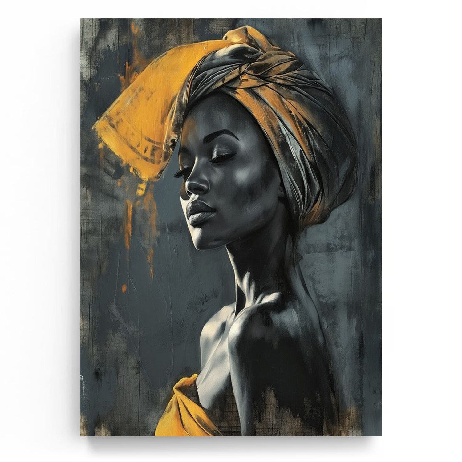 Картина на стену для интерьера - "Африканская женщина, негритянка, лицо девушки", 30х40 см.