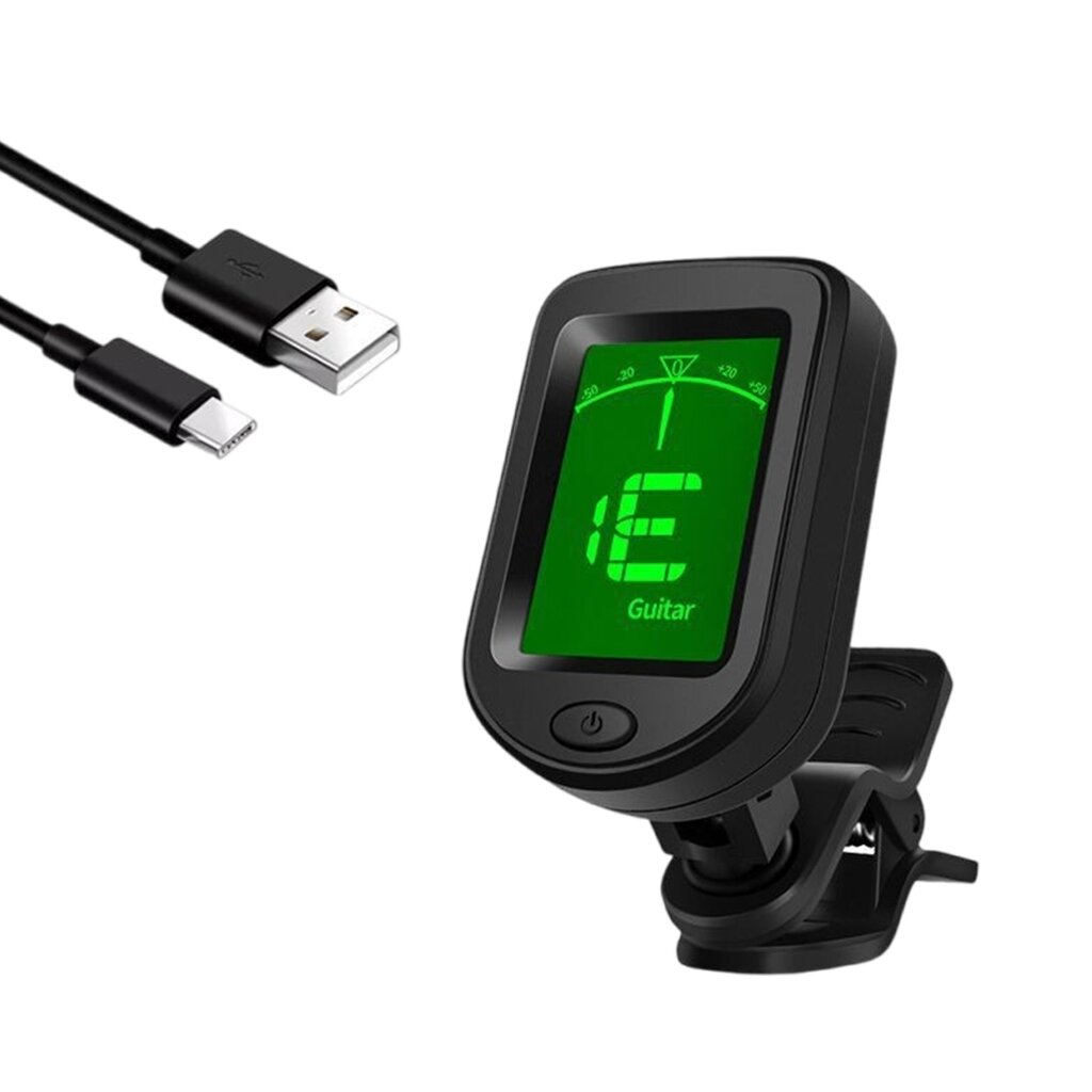 Rotatable Guitar Tuner, Clip on Tuner, Digital Electric Tuner with LCD Display