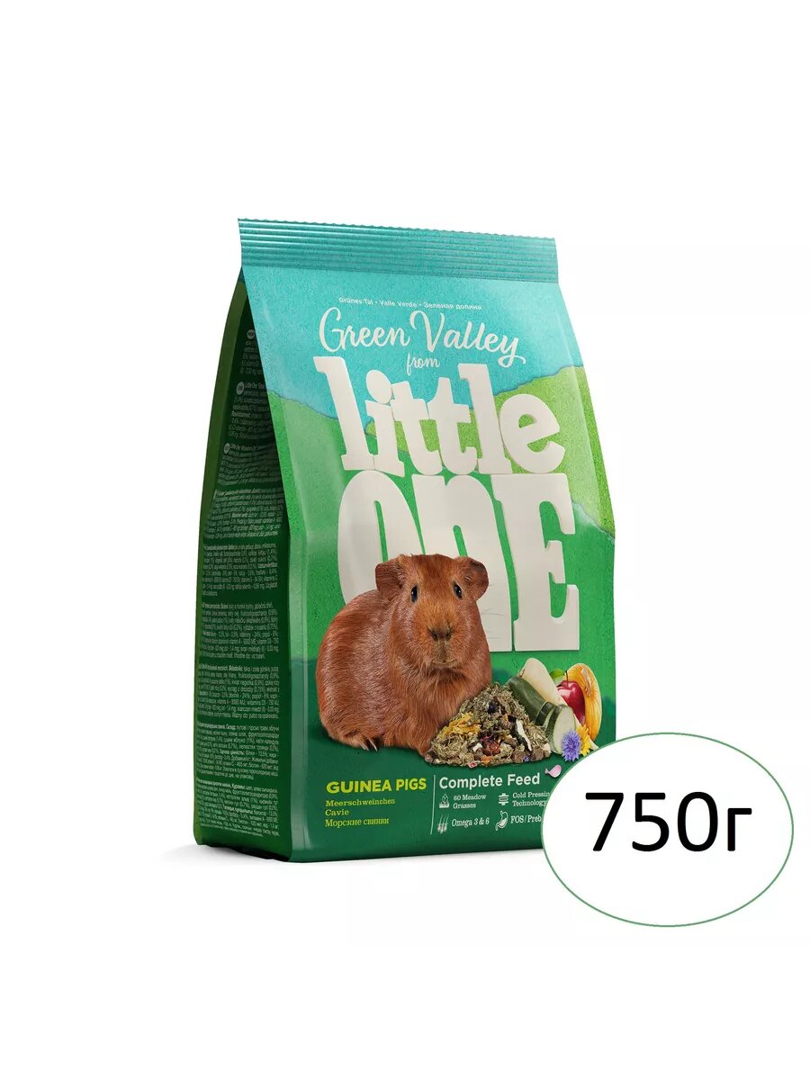 "Зеленая долина". Беззерновой корм для морских свинок, 750 г