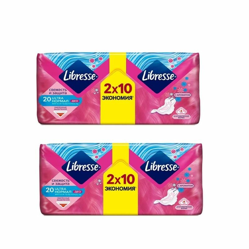 Libresse Прокладки гигиенические Ultra Normal Deo, мягкая поверхность, 20 шт в упаковке, 2 уп