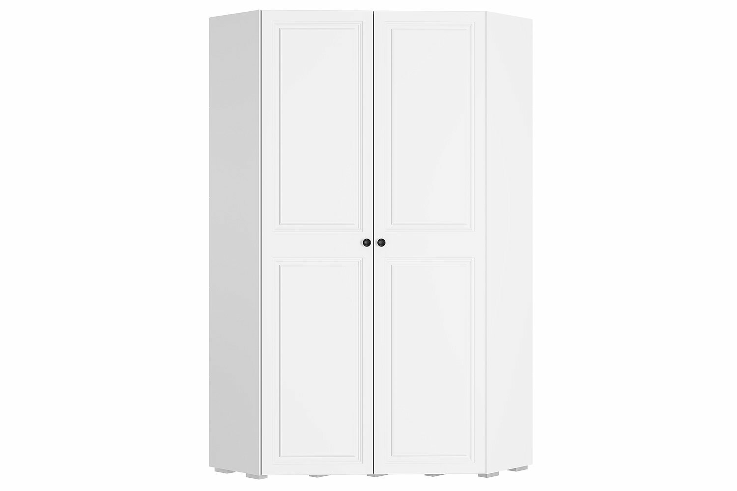 Шкаф угловой Софт 110,4х217,6х110,4 см, 2-створчатый, цвет белый, белая эмаль