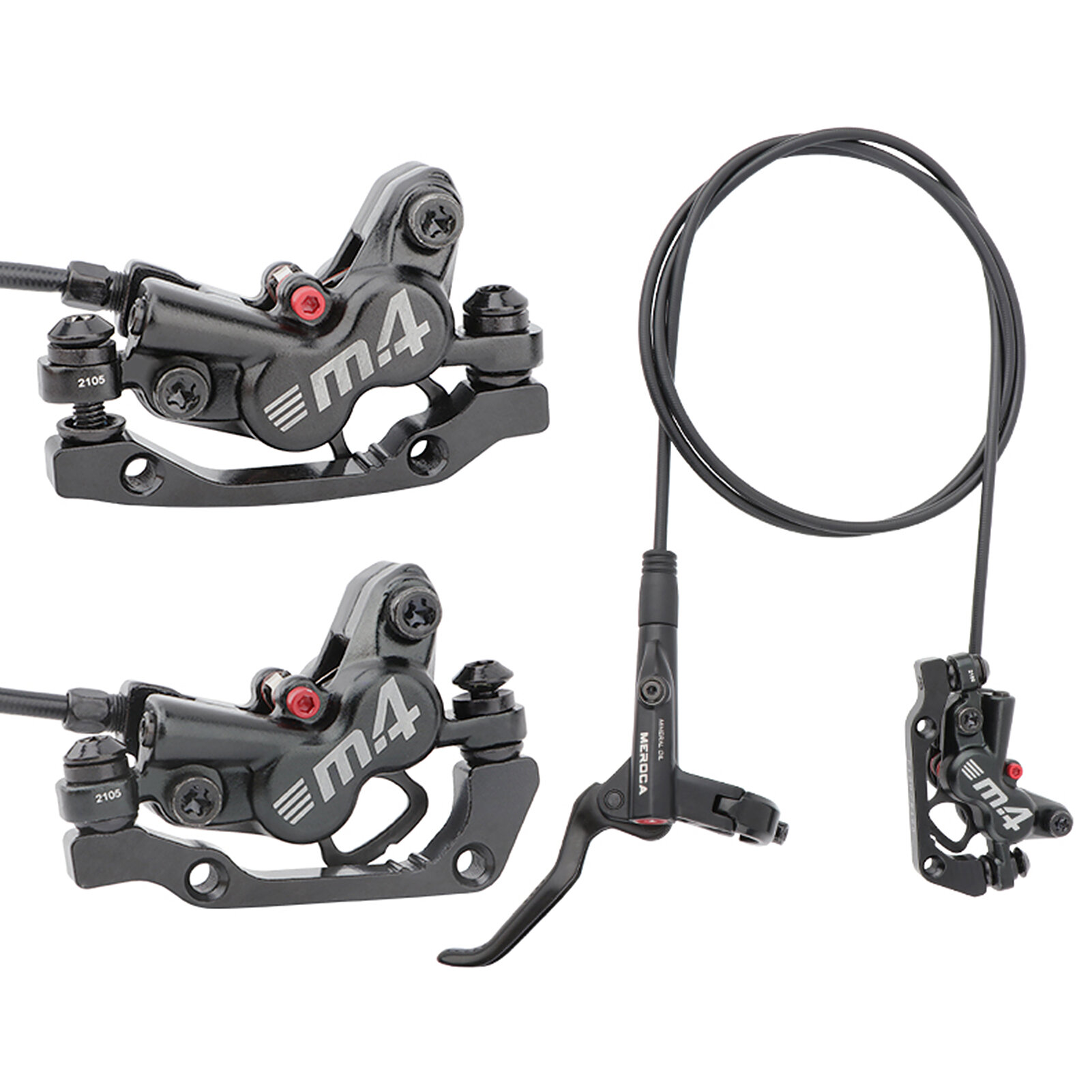 Гидравлический дисковый тормоз MTB, передний и задний суппорт с гидравлической 4-поршневой и двухсторонней тормозной системой, комплект левого и правого тормозного рычага для горного велосипеда 22,2 мм