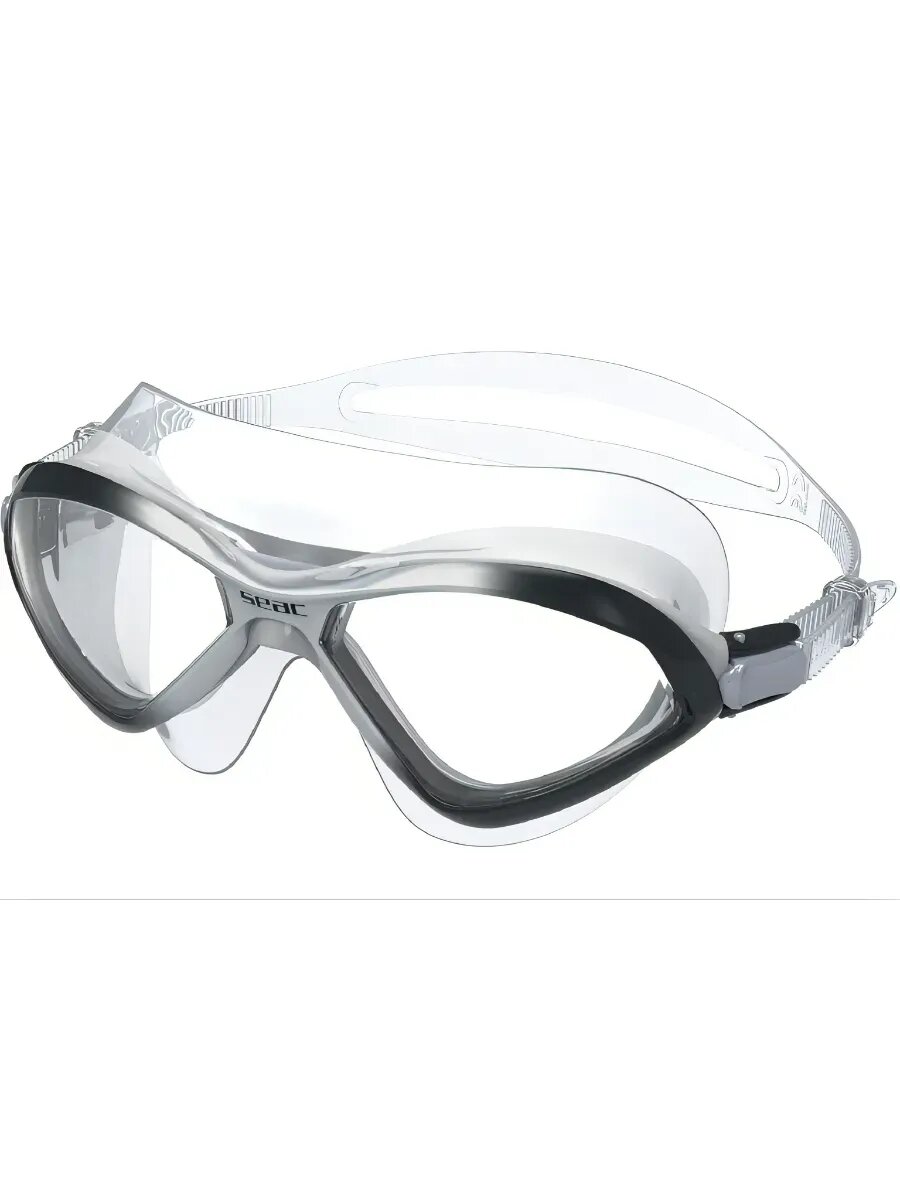 Очки маска для плавания SEAC SUB DIABLO BLACK/SILVER