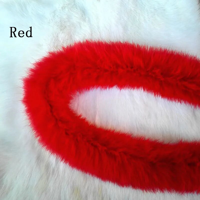 2025 100% натуральный реальный толстый кролик мех отделки одежды аксессуары подлинные меховые полосы для свитера пальто капюшон шляпа DIY пушистые отделки,0.05, мех натуральный,3, красный