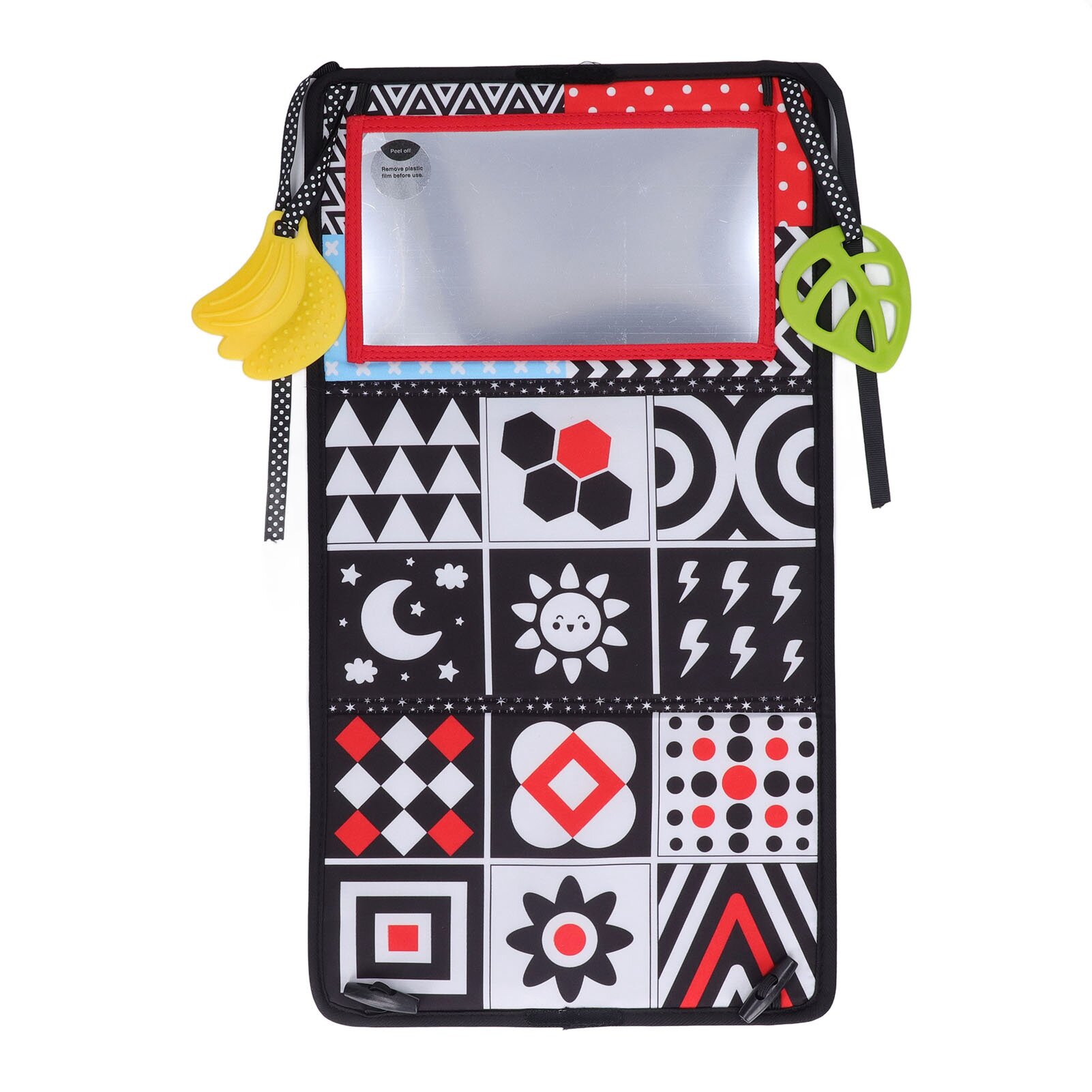 Детская складная контрастная книга из мягкой ткани для раннего развития малышей с зеркальными игрушками для сенсорного развития и обучения