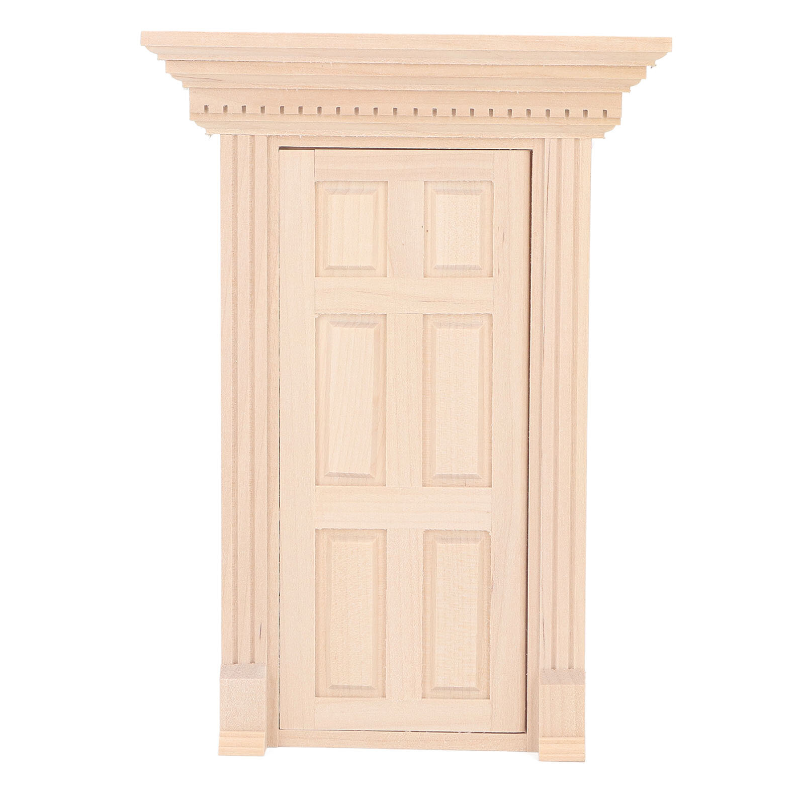 Миниатюрная деревянная дверная панель для кукольного домика в масштабе 1:12, дверная рама с 6 ячейками, неокрашенная мебель, аксессуары для кукольного домика.