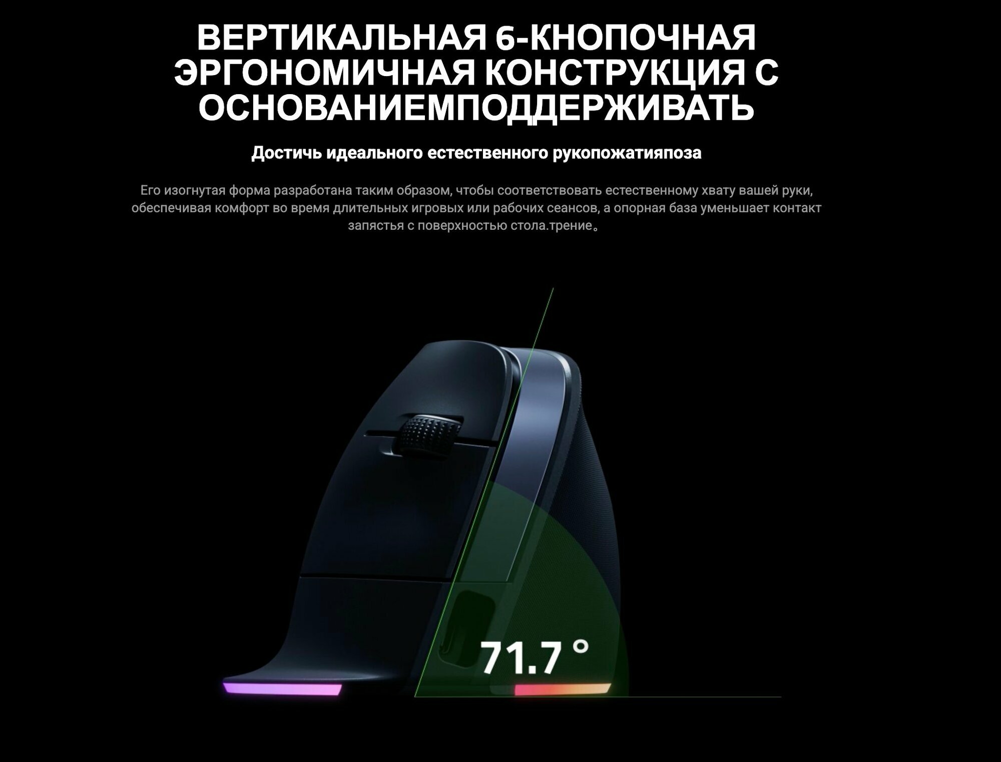 Беспроводная вертикальная мышь Razer Pro Click V2 Vertical Edition, черный