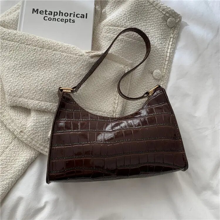 Мода изысканная сумка для покупок ретро повседневные женщины сумки для плеча женская кожаная сплошная цветная сумочка для женщин 2025, brown,