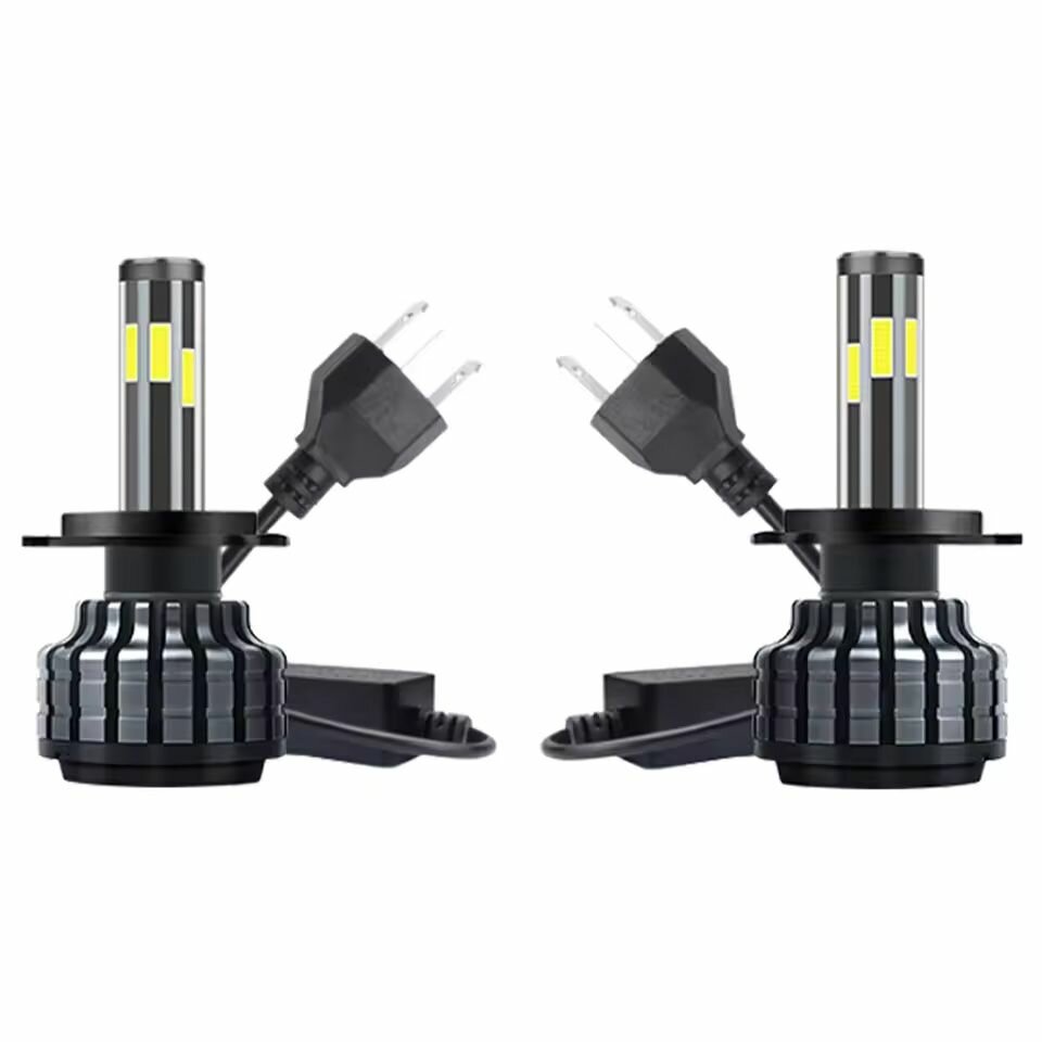 Светодиодная лампа автомобильная 360 градусов свечения c цоколем H4, напряжение 12-24 вольта, мощность 50 Ватт, 6000к белый свет, 2 шт.