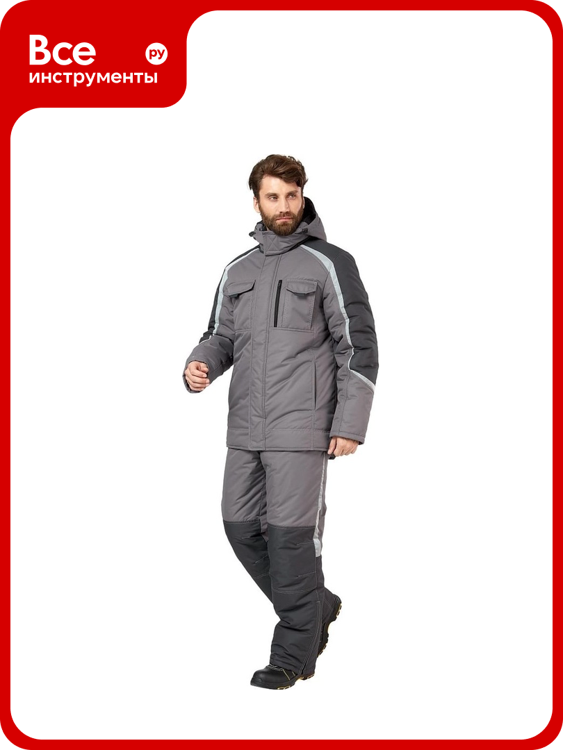 Костюм Эксперт Спецодежда Филигир, серый/темно-серый, зимний, р. 52-54, рост 170-176, из куртки