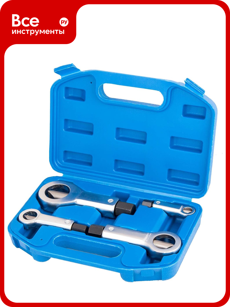 Набор гайколомов AV Steel 9-27 мм 4 предмета AV-921122, Пластиковый кейс обеспечивает удобство хранения приспособлений