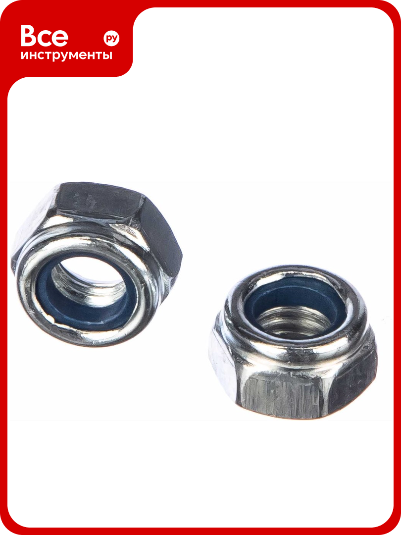 Самоконтрящаяся гайка DIN 985 оцинкованная М6, 200шт - коробка Tech-Krep 105253