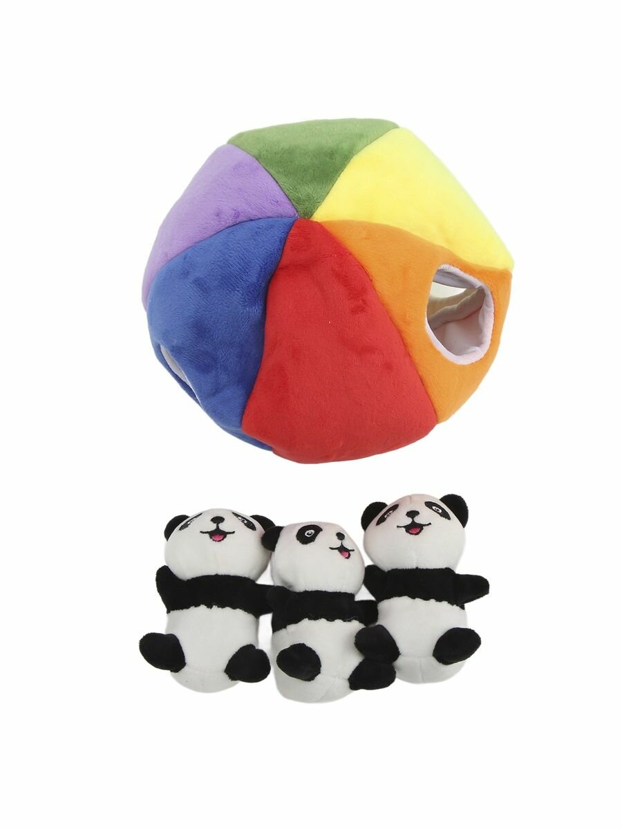 Плюшевый набор панды Лесные друзья в домике на дереве со звуком писка для игры в прятки с собаками, мягкий и приятный