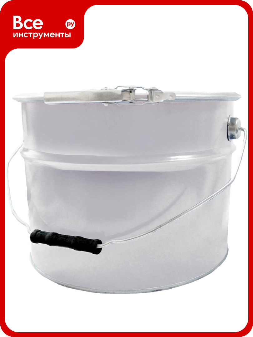 Ведро Тара. ру металл, 10 л, с крышкой, с обручем, белое 21235, металлический, белый