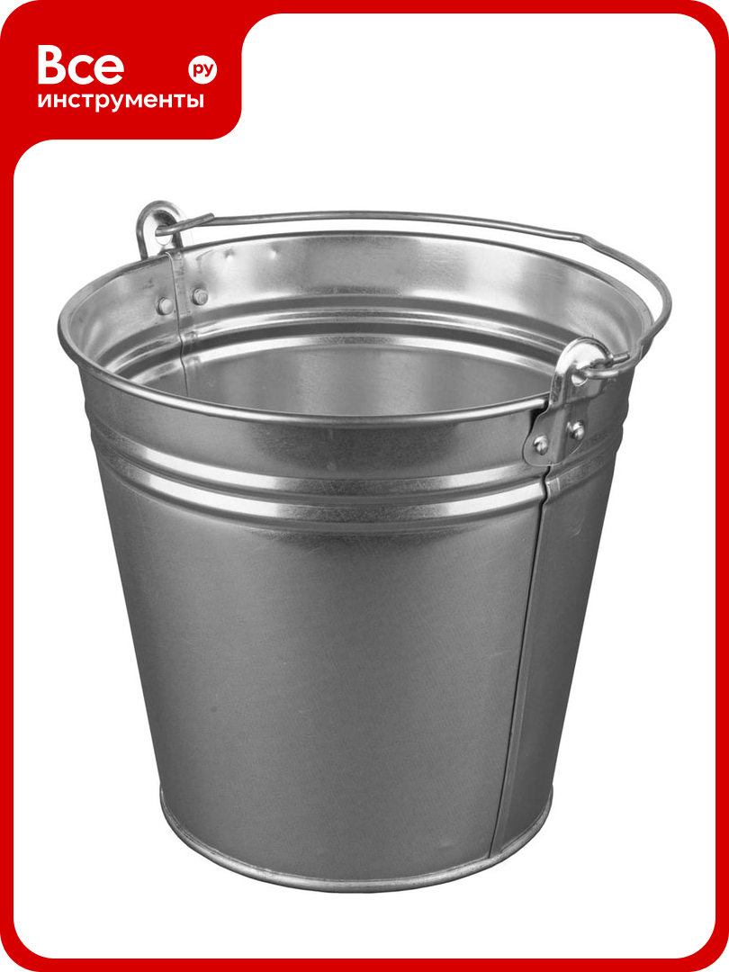 Оцинкованное ведро для непищевых продуктов Без бренда 7 л, для хозяйственных и строительных нужд