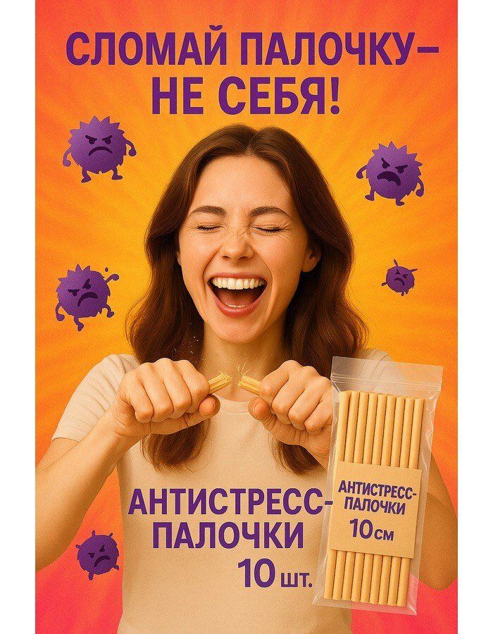 10 шт, 10 см, Антистресс игрушка для взрослых и детей палочки для рук