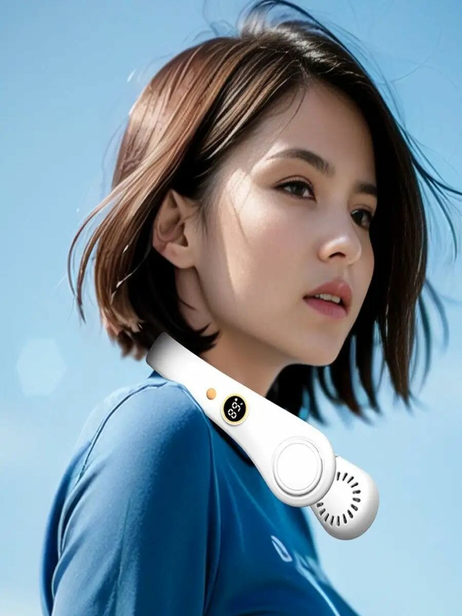 Портативный вентилятор на шею BOSCH DIY, беспроводной, осевой рабочий механизм, дисплей, 5 скоростей