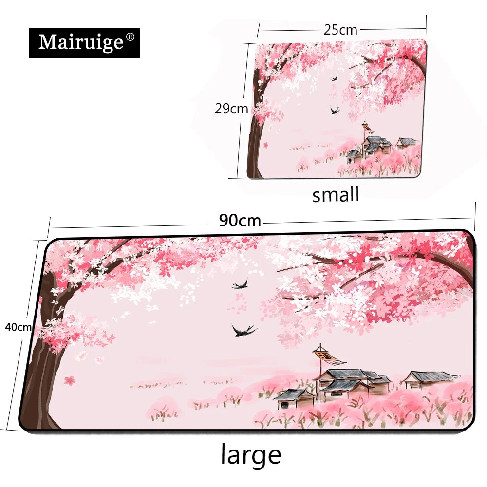 Розовый коврик для мыши Sakura Xxxl, Настольный коврик, компьютерный коврик, милые офисные аксессуары, клавиатура, ПК, игровой ноутбук, Настольный коврик, коврики