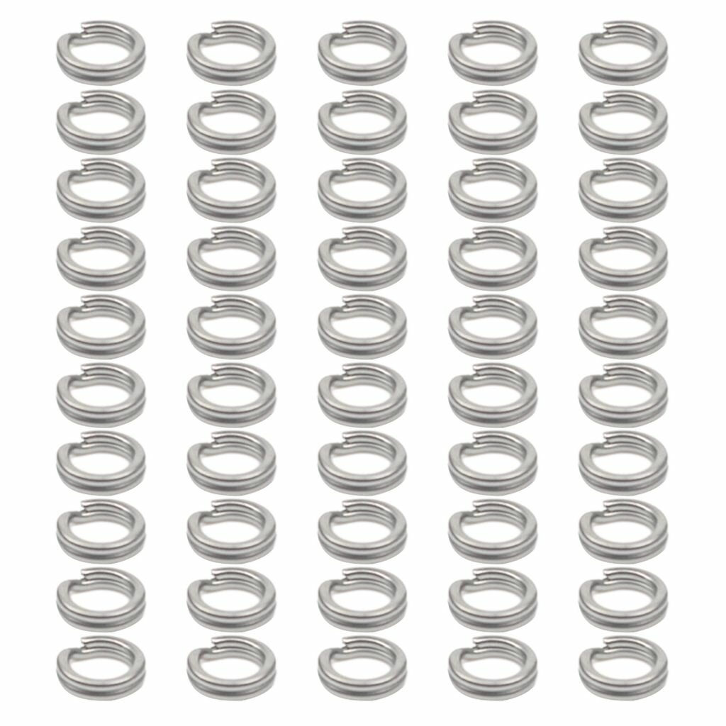 Аксессуары, оснастка для рыбалки, Карабин с двумя кольцами для рыбалки-1 0.6xID3.0,1 пакет из 50 штук