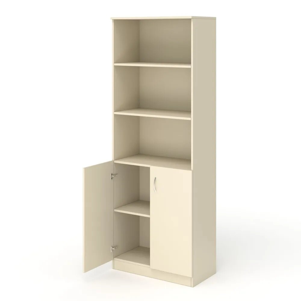 Стеллаж "Рамух", ЛДСП, 200 см х 80 см х 42 см, кашемир/ бежевый, классический стиль, Акро Групп