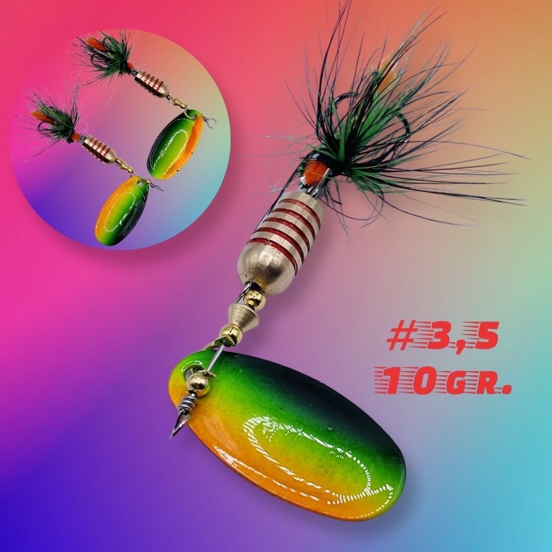 Блесна вертушка с мушкой для рыбалки Pontoon №3,5. 10гр