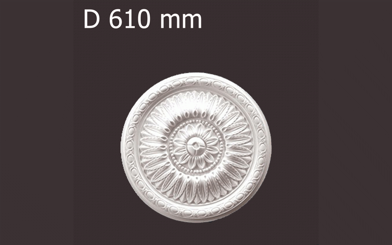 Потолочная розетка Perfect B3063, полиуретан, белая, под покраску, 61x61 см